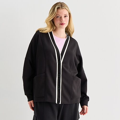 Click here for Stylus Womens Plus Y Neck Long Sleeve Button Cardi... prices