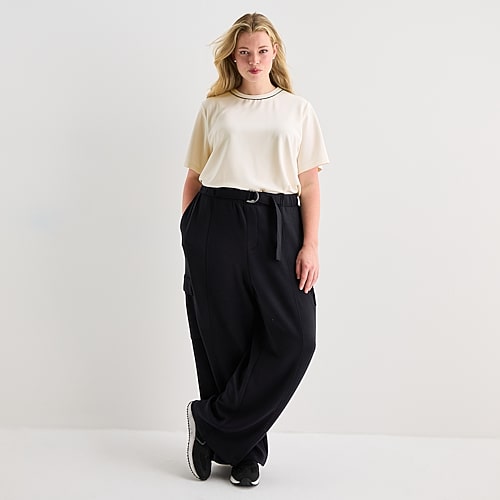 Click here for Stylus Womens Plus Wide Leg High Rise Cargo Pant... prices