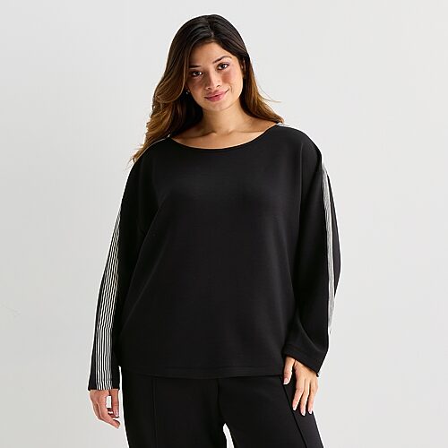 Click here for Stylus Womens Plus Round Neck Long Sleeve Sweatshi... prices