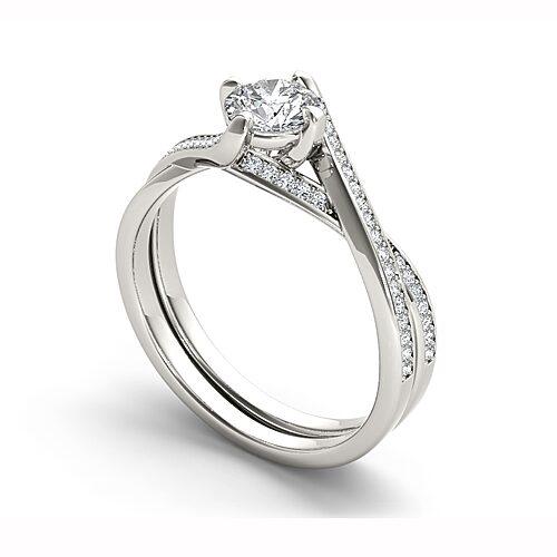 Click here for 1 CT.T.W. Natural Round Diamond 14K Gold Engagemen... prices