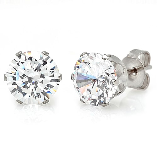 Click here for Cubic Zirconia Stainless Steel 8mm Stud Earrings... prices