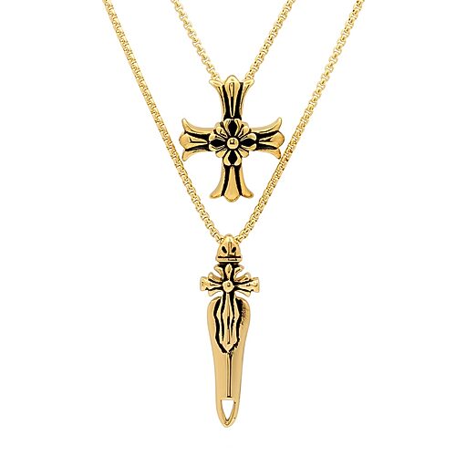 Click here for Mens 18K Stainless Steel Layered Pendant Necklace... prices