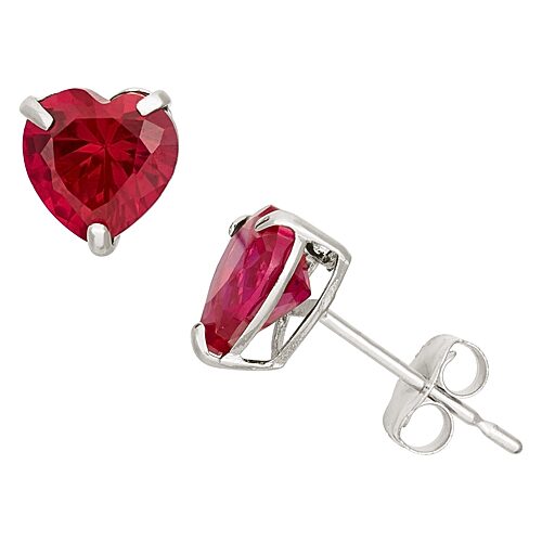 Click here for Lab Created Red Ruby 10K Gold 6.1mm Stud Earrings... prices
