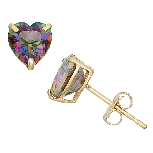 Click here for Genuine Mystic Fire Topaz 10K Gold 6.1mm Stud Earr... prices
