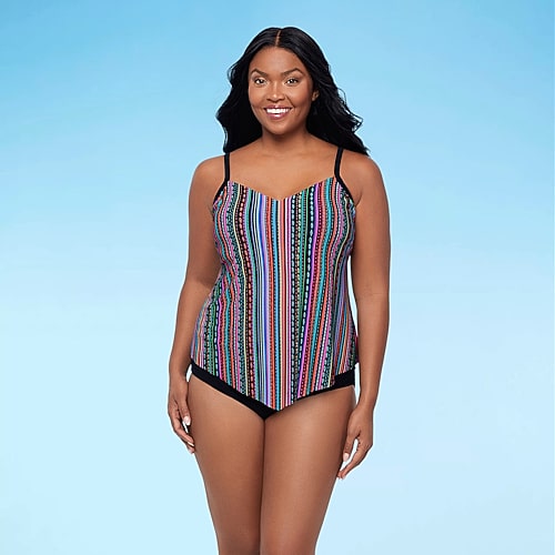 Click here for Trimshaper Womens Striped Tankini Swimsuit Top  8... prices