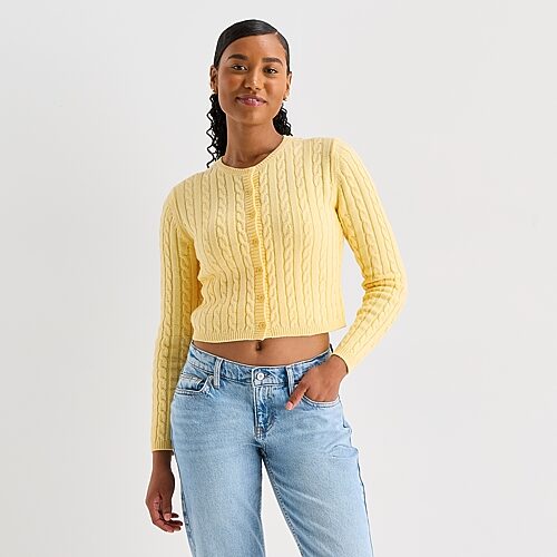 Click here for Arizona Womens Crew Neck Long Sleeve Button Junior... prices