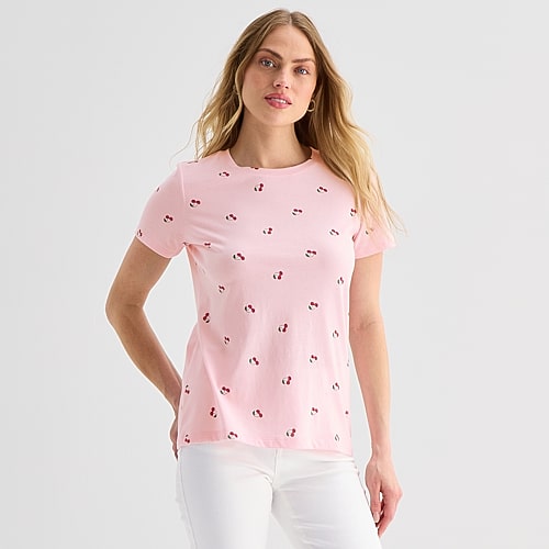 Click here for St. Johns Bay Womens Crew Neck Short Sleeve Regula... prices
