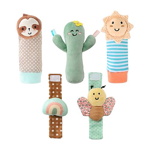 Click here for The Peanutshell Boho Baby Rattle Socks and Wrist R... prices