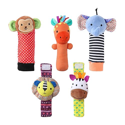 Click here for The Peanutshell Safari Baby Rattle Socks and Wrist... prices