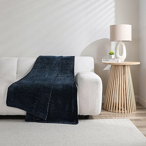Chenille Midweight Throw  One Size  Blue