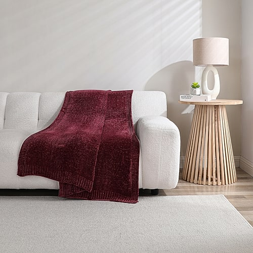 Click here for Chenille Midweight Throw  One Size  Red prices