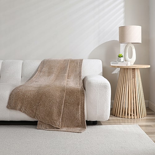 Click here for Chenille Midweight Throw  One Size  Beige prices