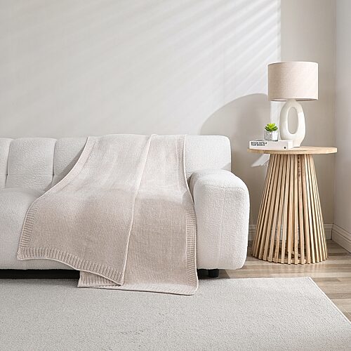 Click here for Chenille Midweight Throw  One Size  Beige prices