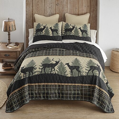 Click here for Donna Sharp Deer Walk Quilt Set  One Size  Black prices