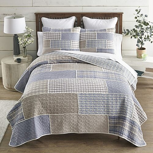 Click here for Donna Sharp Slate Cobblestone Pieced Cotton Quilt... prices