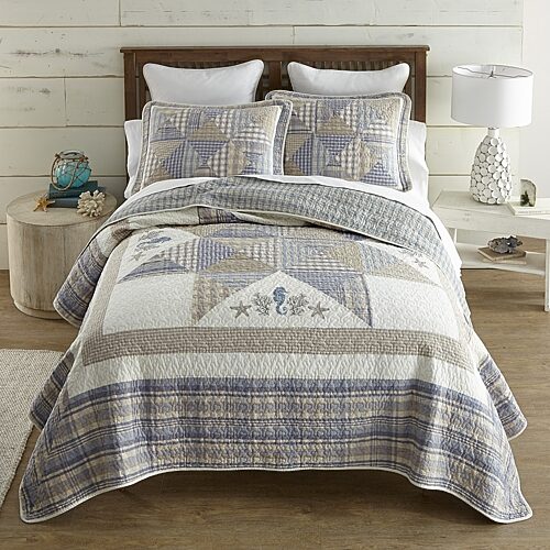 Click here for Donna Sharp Coastal Star Twin Embroidered Pieced C... prices