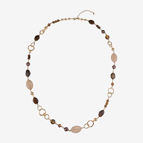 Click here for Mixit Gold Tone Womens 40 Inch Beaded Necklace  On... prices