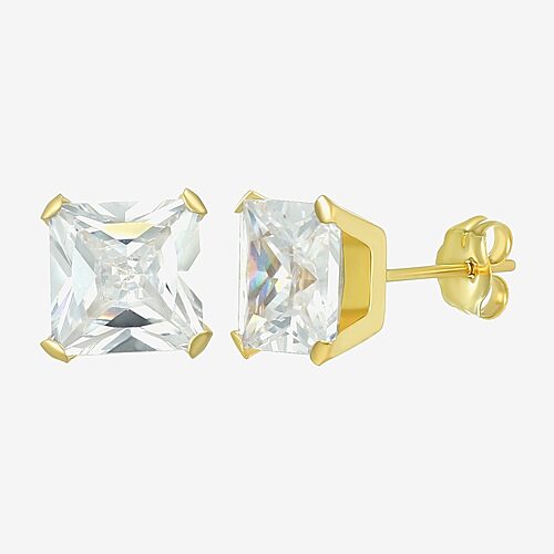 Click here for Cubic Zirconia 14K Gold 5mm Square Stud Earrings... prices