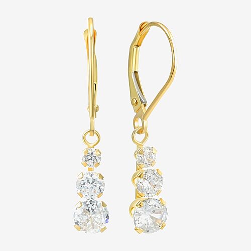Click here for Womens Cubic Zirconia 14K Gold Round Drop Earrings... prices