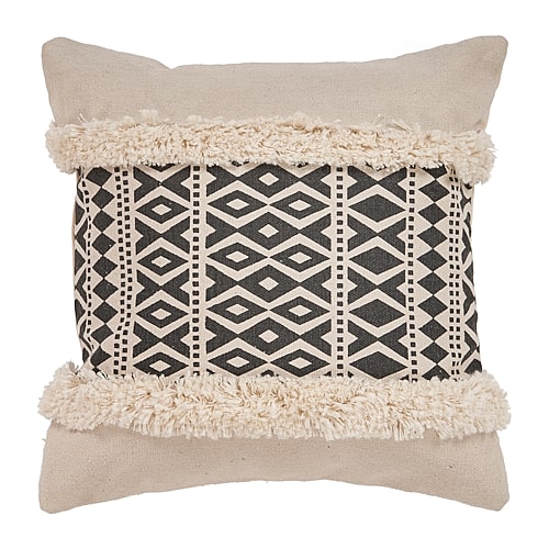 LR Home Ola Modern Square Throw Pillow  One Size  Black