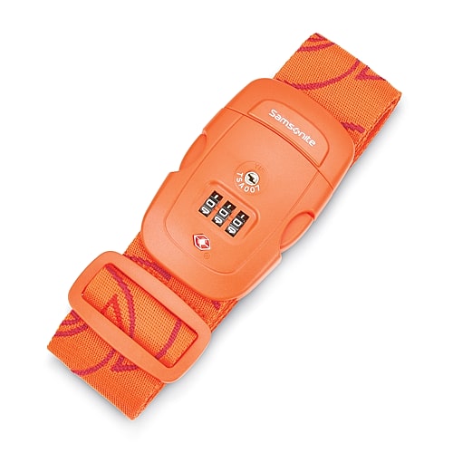 Samsonite Sentry 3 Dial Combination Travel Luggage Strap  One Size  Orange
