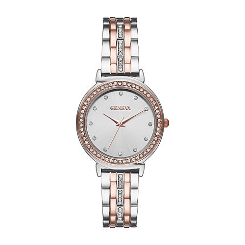 Click here for Geneva Womens Crystal Accent Two Tone Bracelet Wat... prices