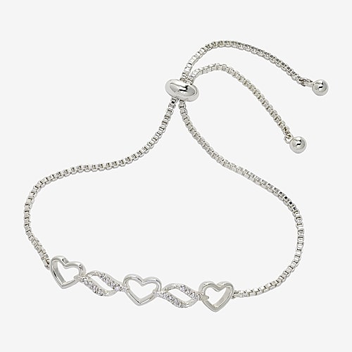 Click here for Sparkle Allure Womens Cubic Zirconia Heart Bolo Br... prices