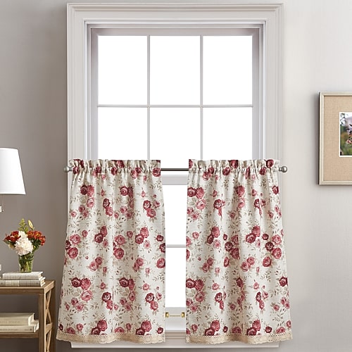 Click here for CHF Antique Rose 2-pc. Rod Pocket Window Tier  One... prices