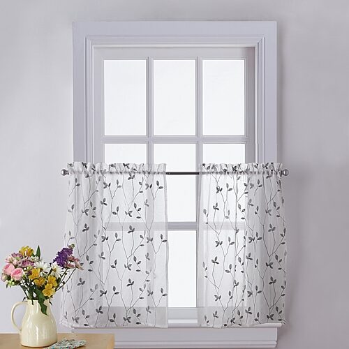 Click here for CHF Botanical Embroidery 2-pc. Rod Pocket Window T... prices