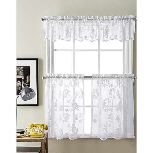 Click here for CHF Sibella Lace Rod Pocket Tailored Valance  One... prices
