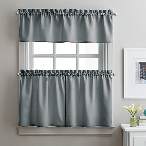 Click here for CHF Solid Twill 3-pc. Rod Pocket Window Tier  One... prices