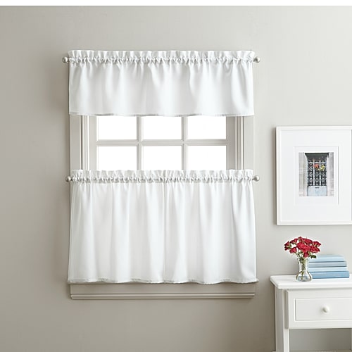 Click here for CHF Solid Twill 3-pc. Rod Pocket Window Tier  One... prices