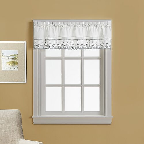 CHF Abby Rod Pocket Tailored Valance  One Size  Gray