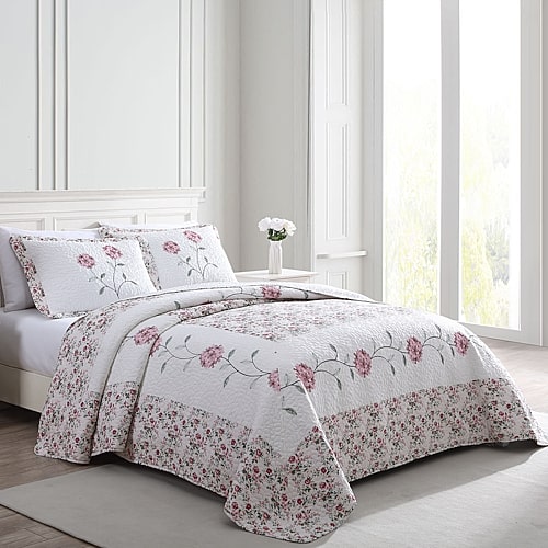 Click here for Beatrice Home Fashions Carnation Embroidered Bedsp... prices