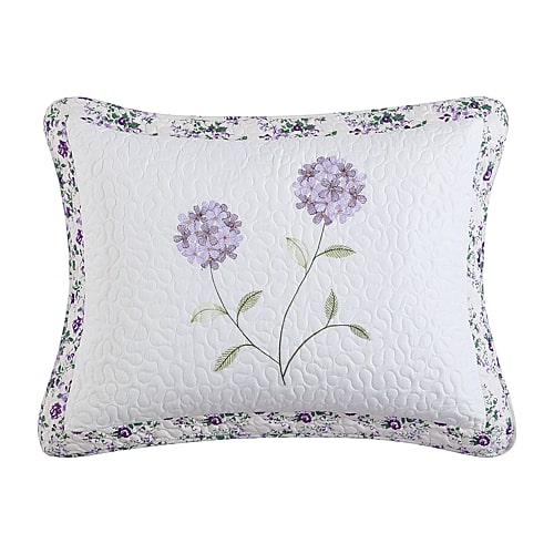 Beatrice Home Fashions Carnation Embroidered Sham  Standard - Lavender