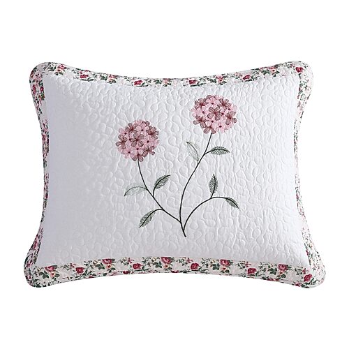 Beatrice Home Fashions Carnation Embroidered Sham  Standard - Rose