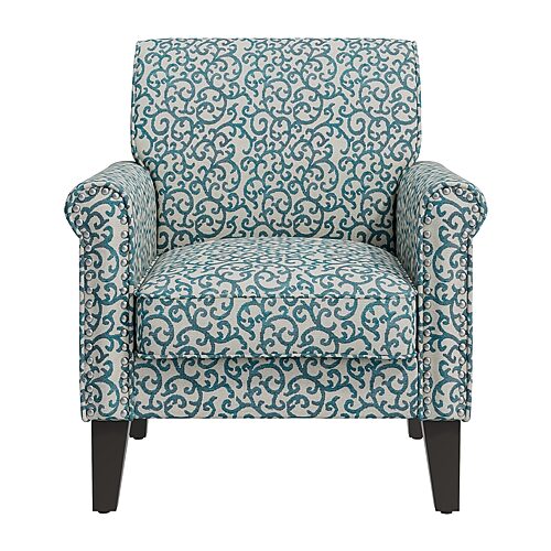 Click here for Jean Traditional Rolled Arm Accent Chair with Pewt... prices