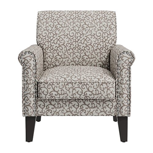 Click here for Jean Traditional Rolled Arm Accent Chair with Pewt... prices