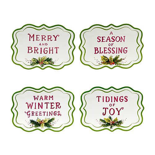 Click here for Certified International Snowman Greetings 4-pc. Ea... prices