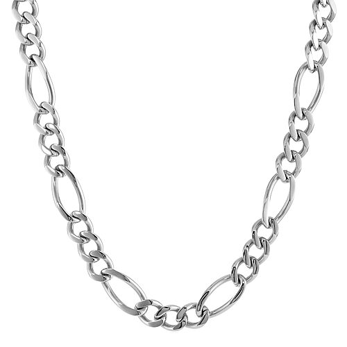 Click here for Mens Stainless Steel 11mm Figaro Chain  One Size... prices