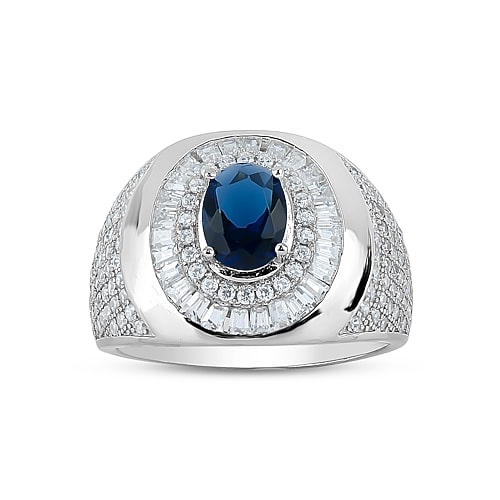 Click here for Mens Lab Created Blue Sapphire Sterling Silver Fas... prices