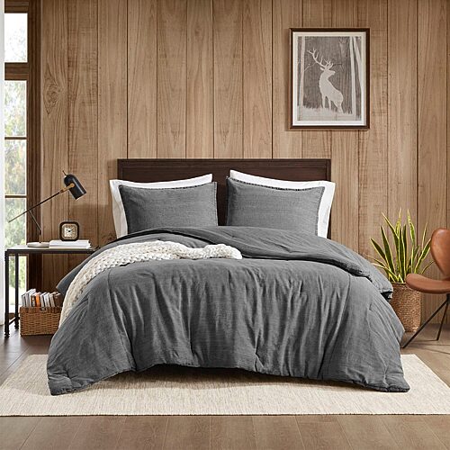 Woolrich Mckenzie Twill Washed 3-Pc. Comforter Set  King/California King - Gray