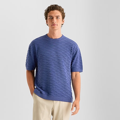 Click here for J. Ferrar Textured Mens Crew Neck Short Sleeve Pul... prices