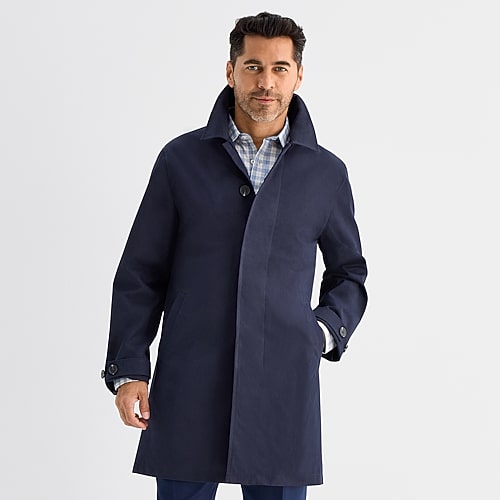 Click here for Stafford Mens Midweight Trench Coat  Xx-large  Blu... prices