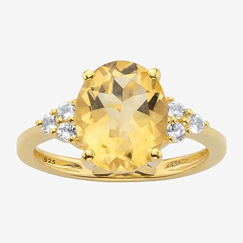 Click here for Womens Genuine Yellow Citrine 14K Gold Over Silver... prices