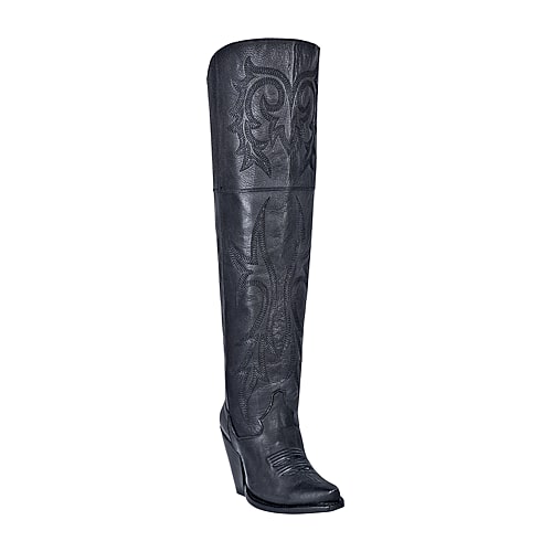 Click here for Dan Post Womens Wide Calf Stacked Heel Over the Kn... prices