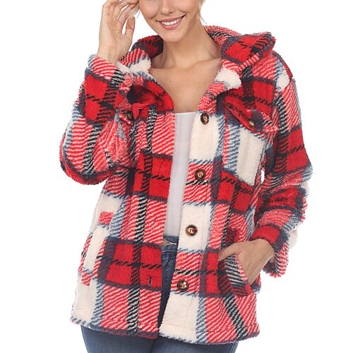 White Mark Womens Lightweight Shirt Jacket  Small  Red