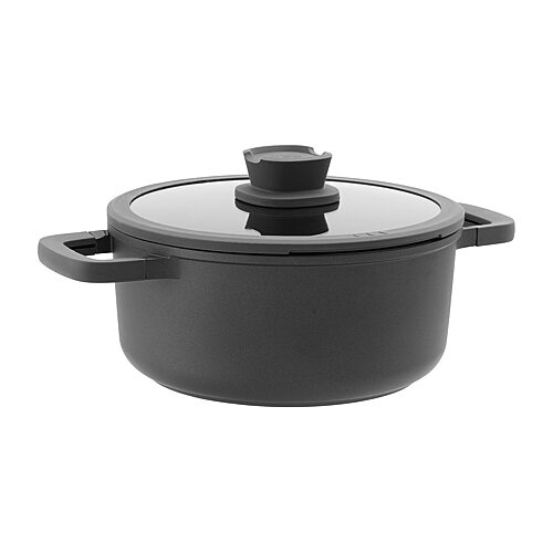 BergHOFF Leo Stone+ Ceramic Non-Stick 10 Stockpot with Lid  One Size  Black