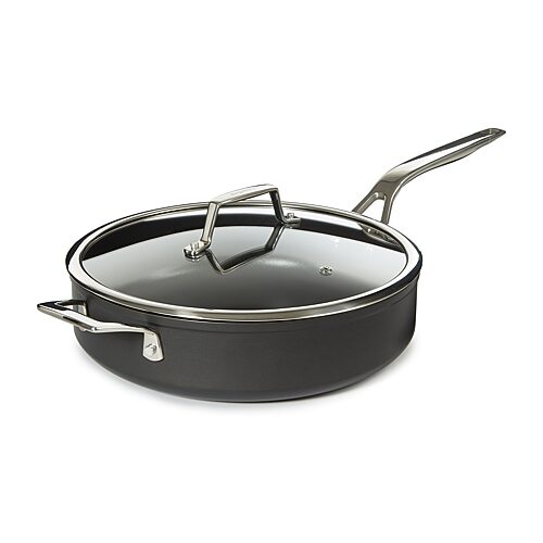 BergHOFF Essentials Non-stick Hard Anodized 11 Deep Skillet 4.3qt. With Glass Lid  Black - Black