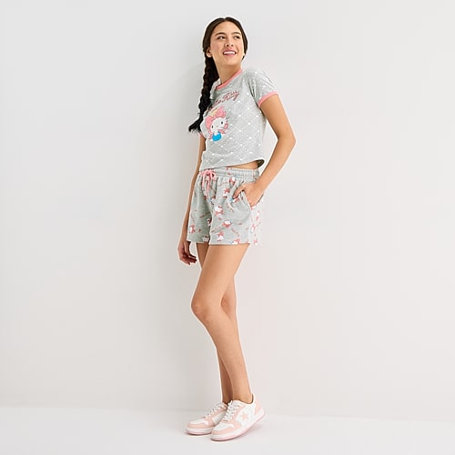 Click here for Womens Mid Rise Juniors Hello Kitty Pull-On Short... prices